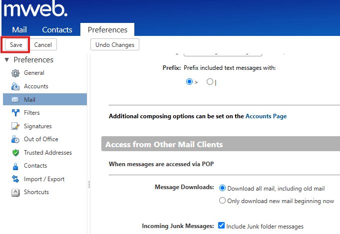 How To Allow Or Restrict The Downloading Of The Junk Folder Messages To Your Email Client 