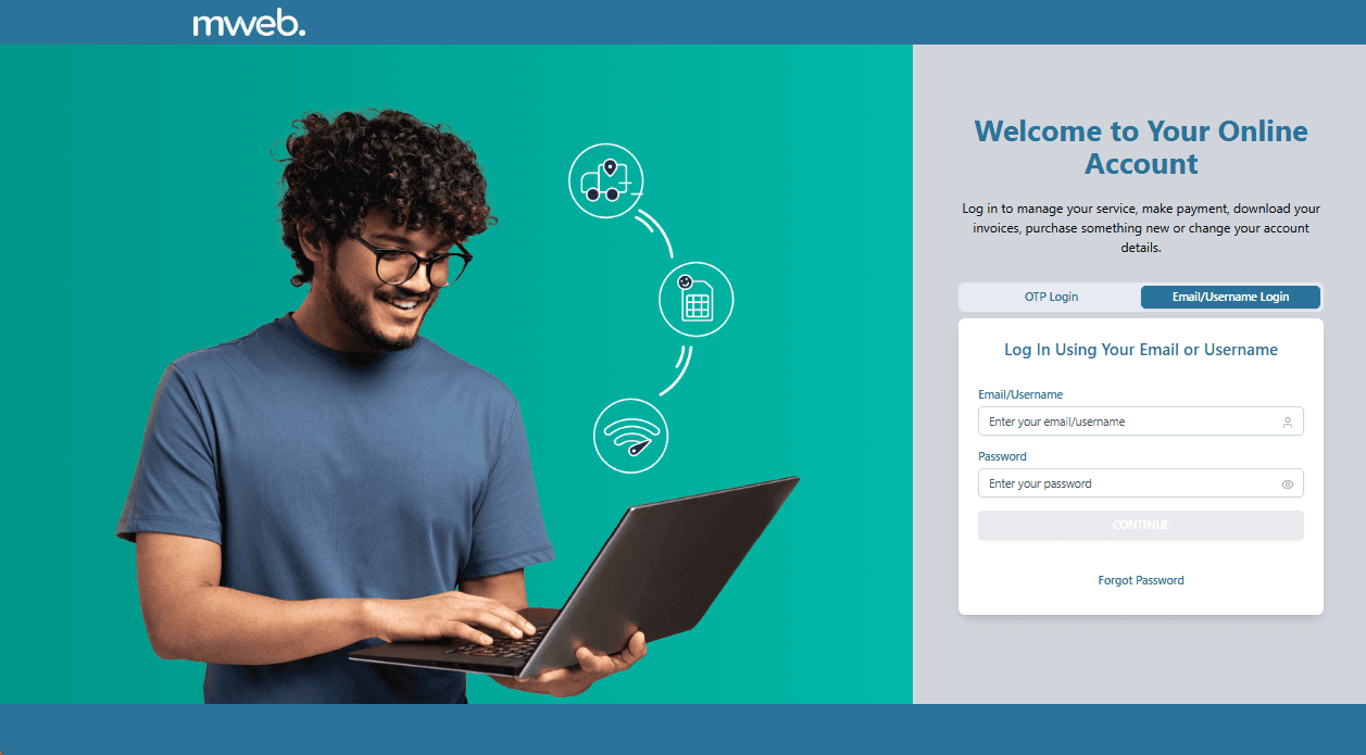 How to log Into Your Mweb Account on our Website