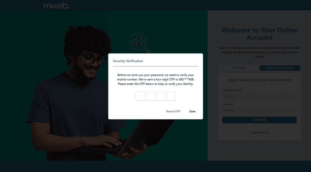How to log Into Your Mweb Account on our Website