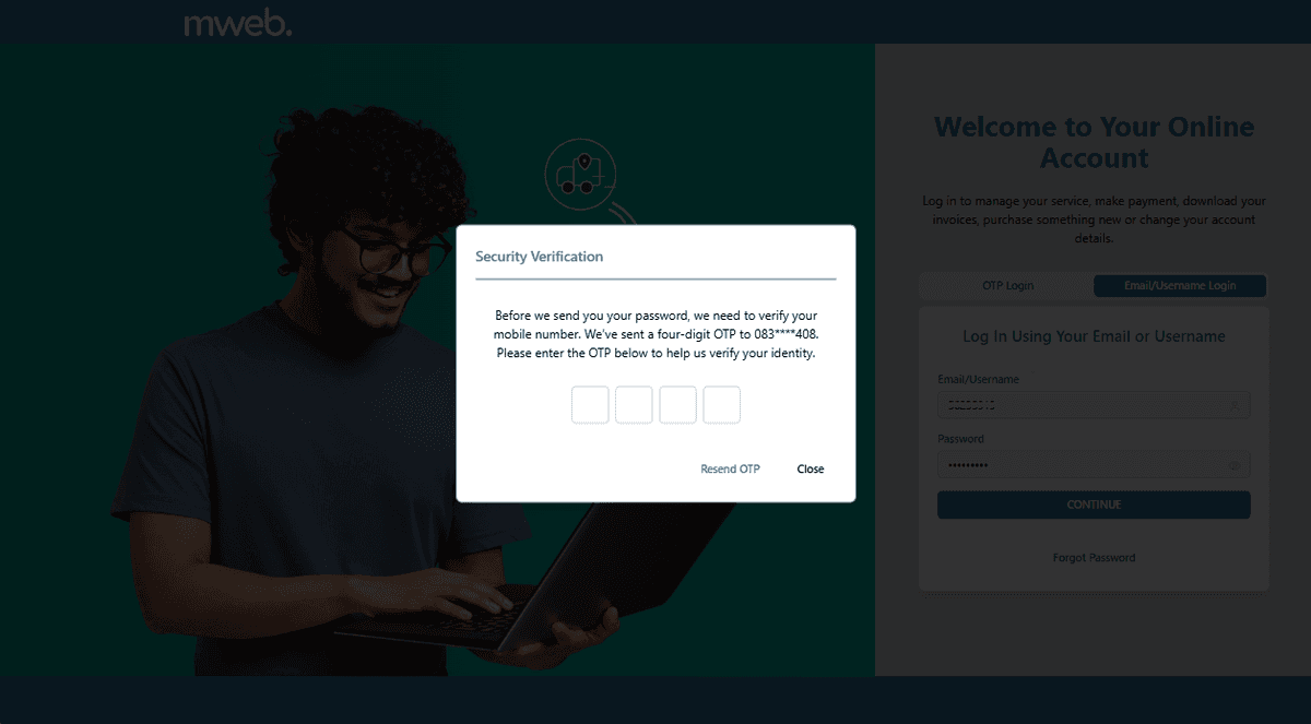 How to log Into Your Mweb Account on our Website