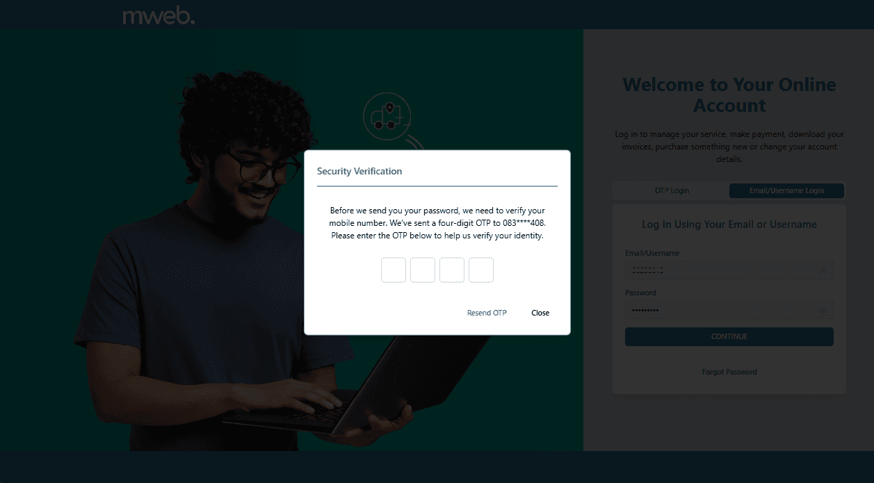 How to log Into Your Mweb Account on our Website