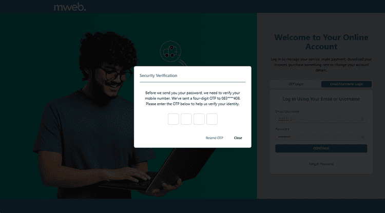 How to log Into Your Mweb Account on our Website