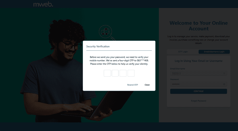 How to log Into Your Mweb Account on our Website