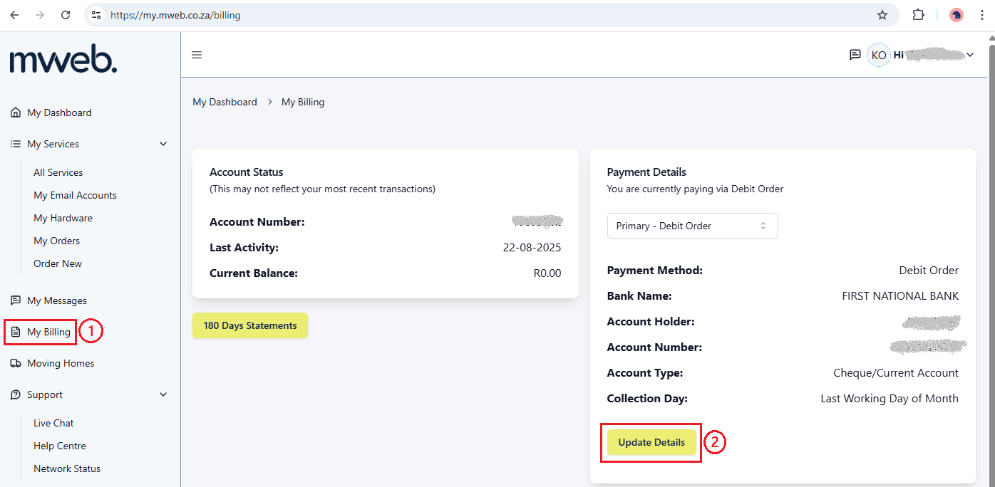 How to Update Your Bank Details