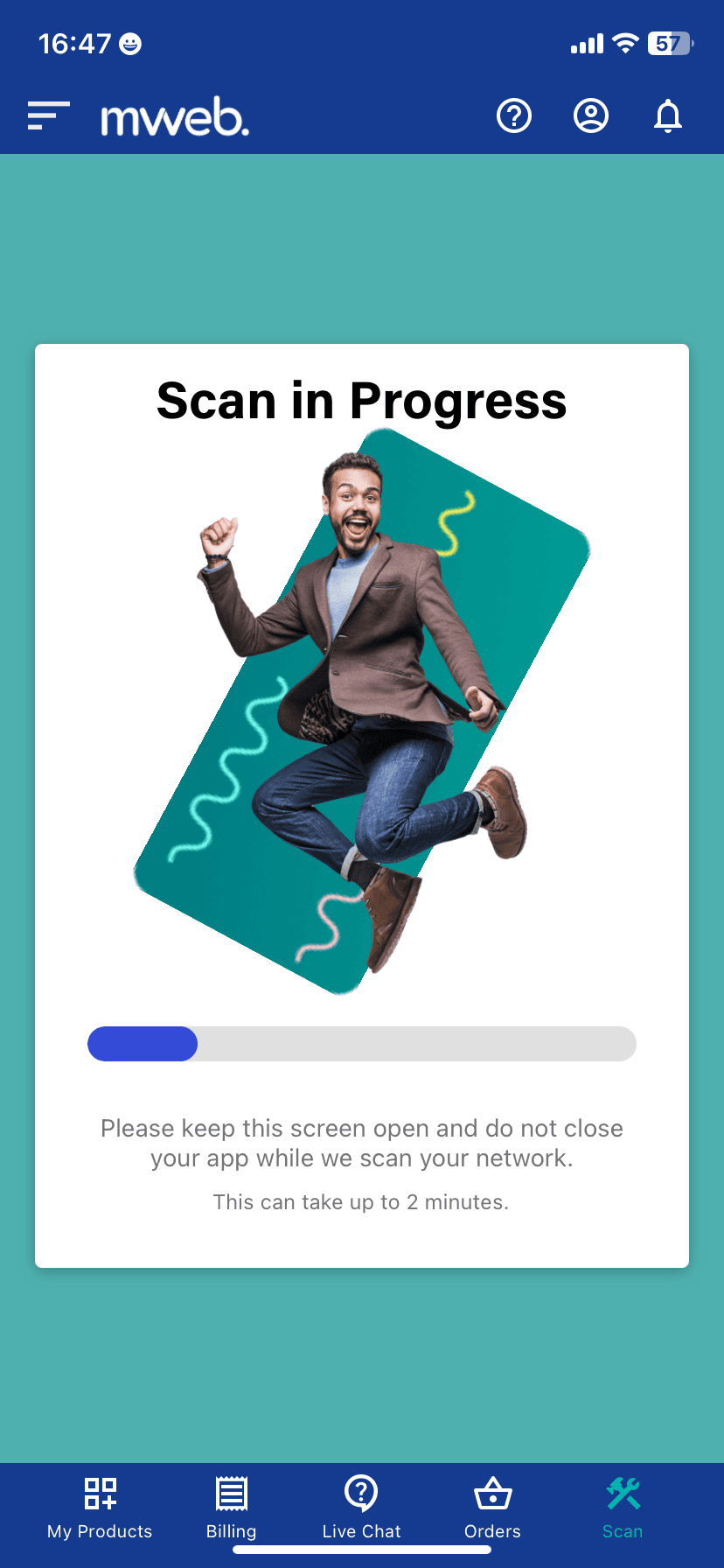 How to Use the Scan Feature in the Mweb App to Troubleshoot Network Issues