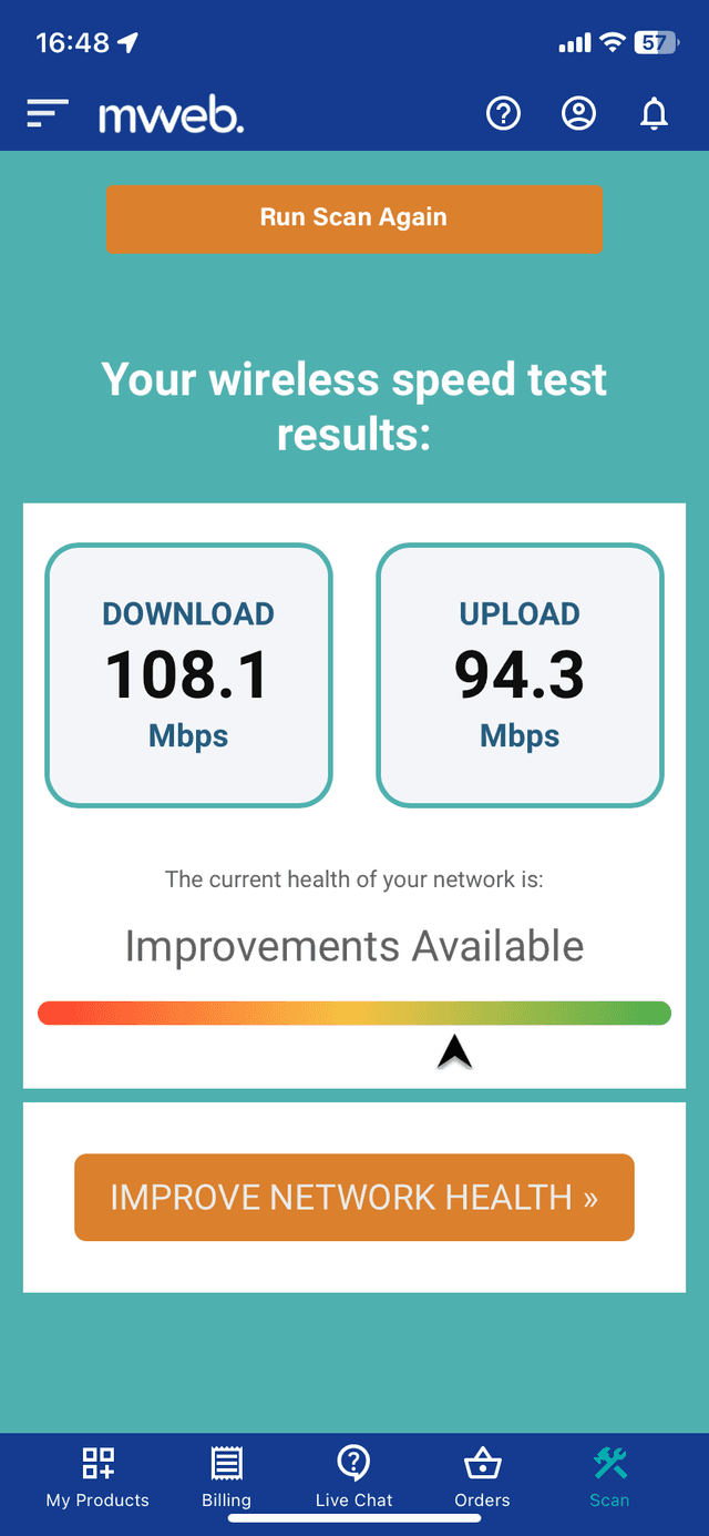 How to Use the Scan Feature in the Mweb App to Troubleshoot Network Issues